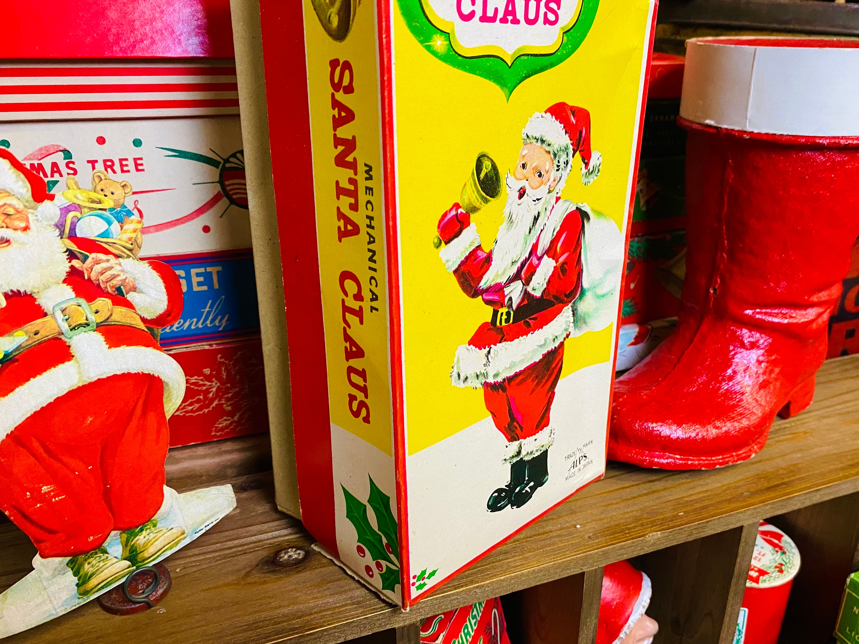 Vintage 1950s Alps Mechanical Santa Claus Made in Japan Empty Box ...