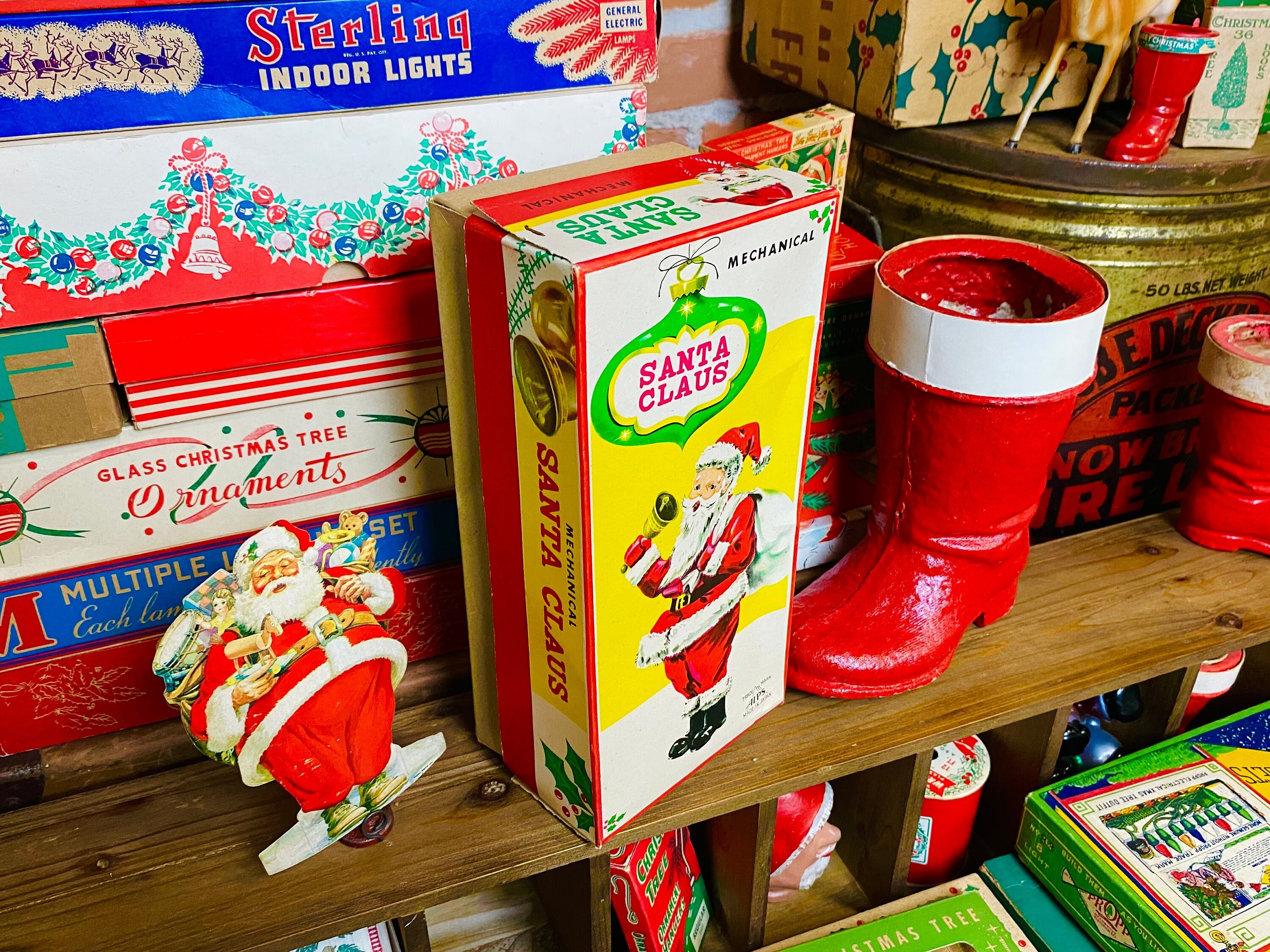 Vintage 1950s Alps Mechanical Santa Claus Made in Japan Empty Box ...