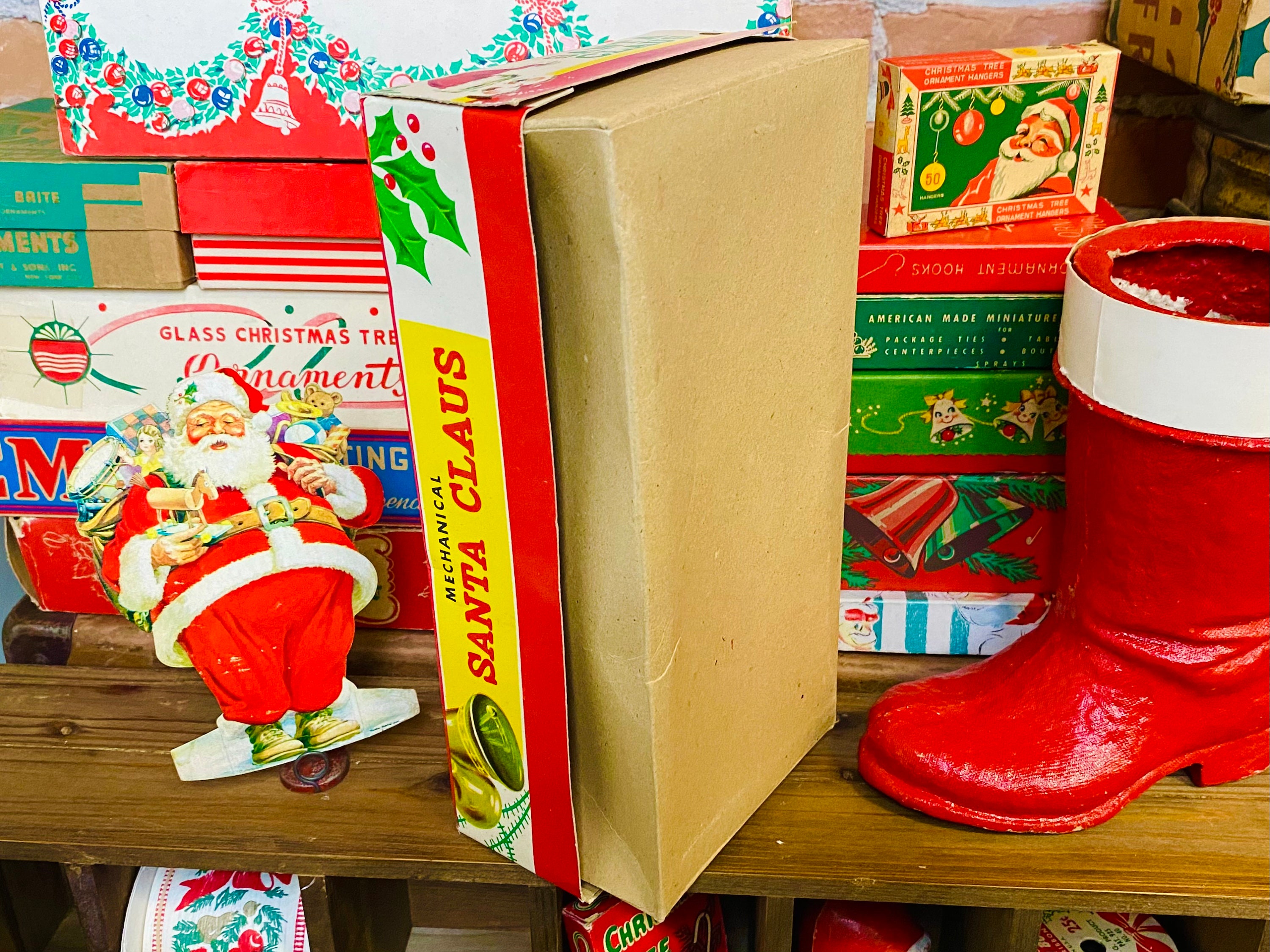 Vintage 1950s Alps Mechanical Santa Claus Made in Japan Empty Box ...