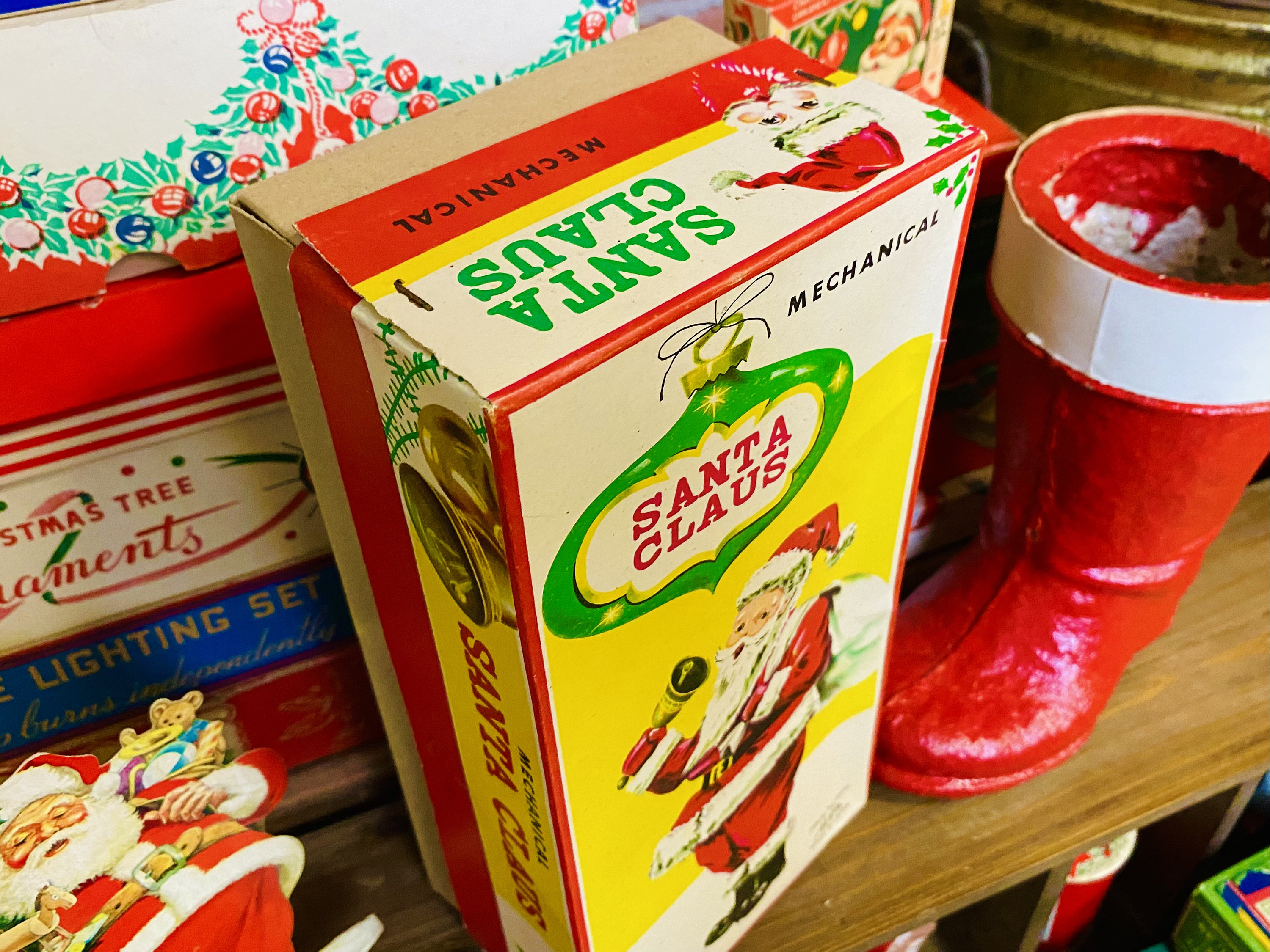 Vintage 1950s Alps Mechanical Santa Claus Made in Japan Empty Box ...