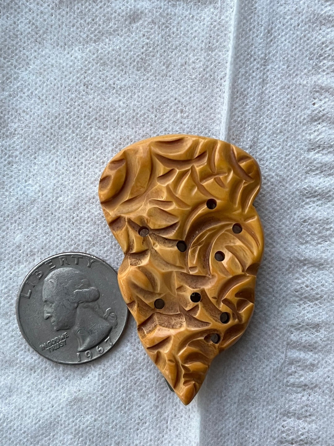 Bakelite Dress Clip, Carved, 1940's, Very Good Condition - Etsy