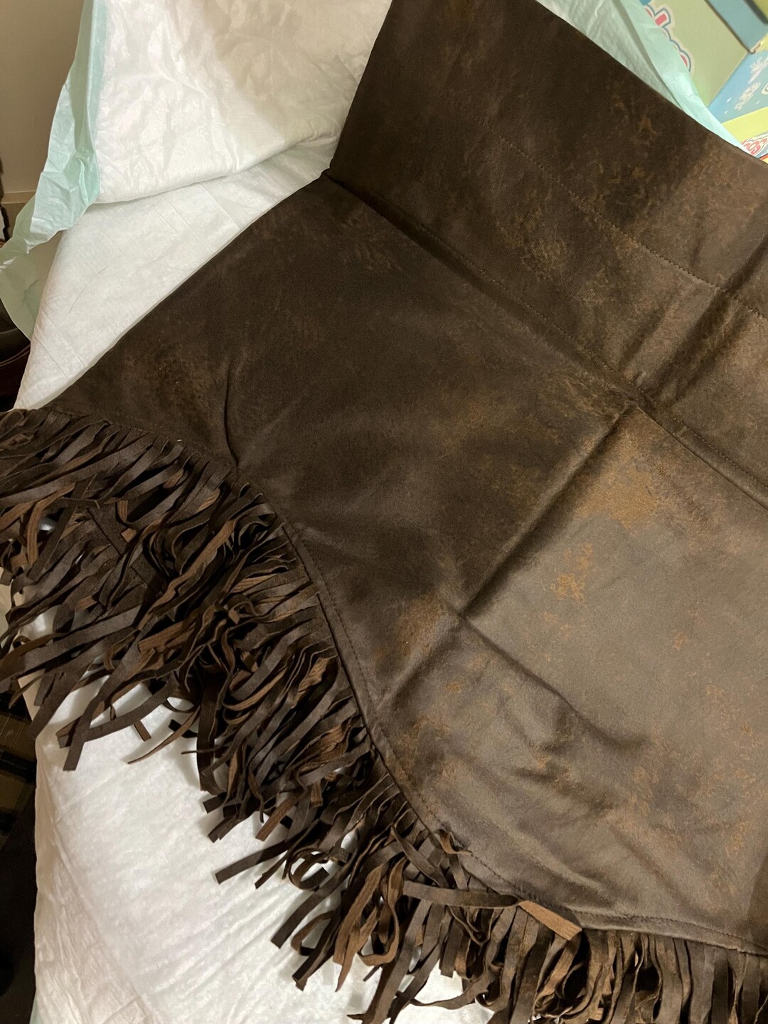 Leather Look W/fringes Valances, 18”x 84”, by ‘hiend Accents’, 5 ...