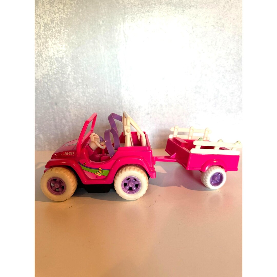 VTG Power Wheels Jeep & Trailer Barbie Kelly 1997 Hot Pink - Etsy