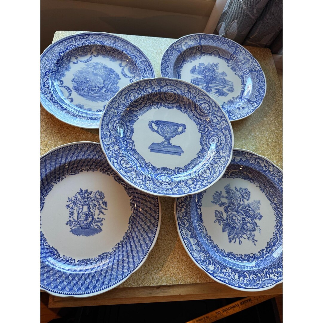 Spode Blue Room Collection Plates – Set of 5 - Etsy