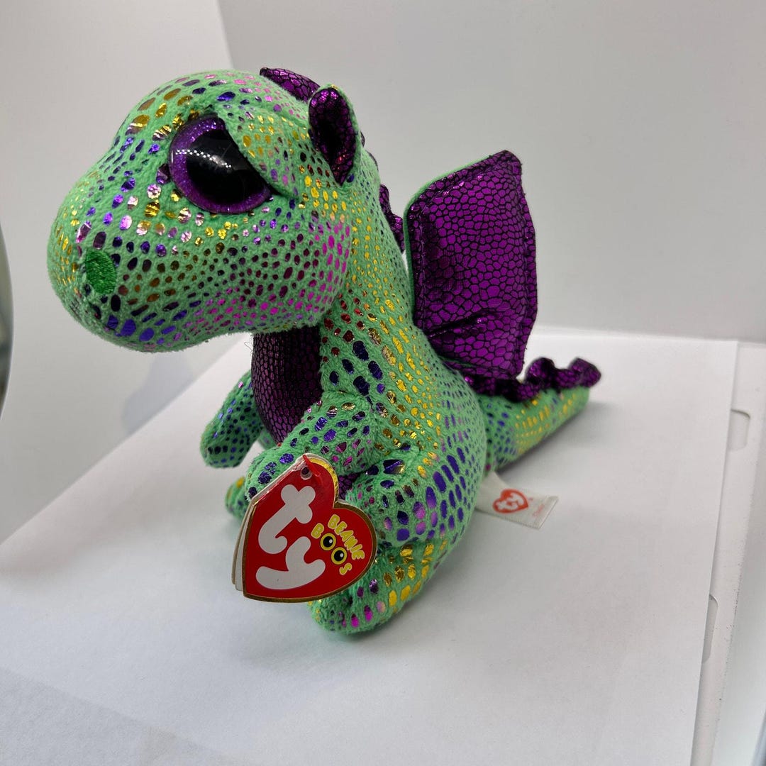 TY Beanie Boos - CINDER the Green Dragon (glitter Eyes) (regular - 6 ...