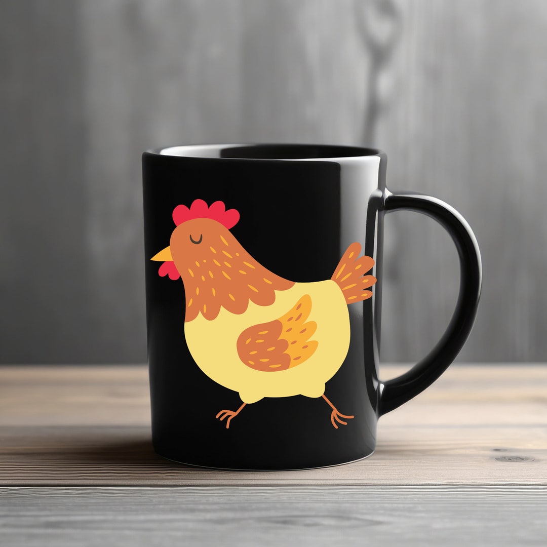 11oz Cute Hen Design Rustic Farmhouse Coffee Mug Free - Etsy