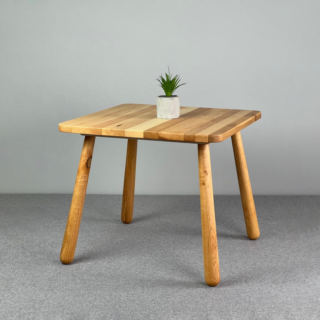 Wooden Kids Square Table, Montessori Table, Gift for Children, Kids Art ...