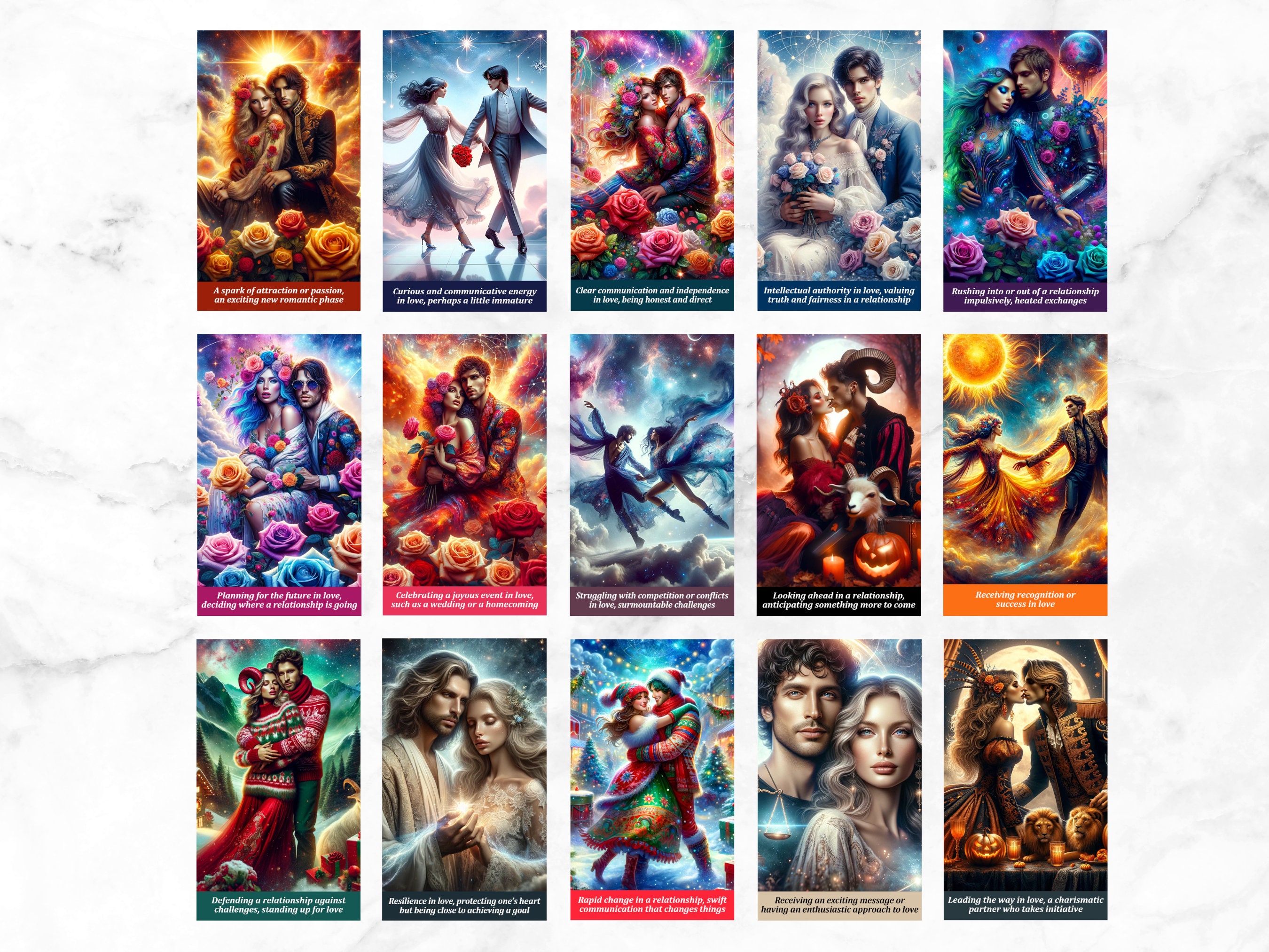 Printable Oracle Card Deck for Romantic Insight and Relationship ...