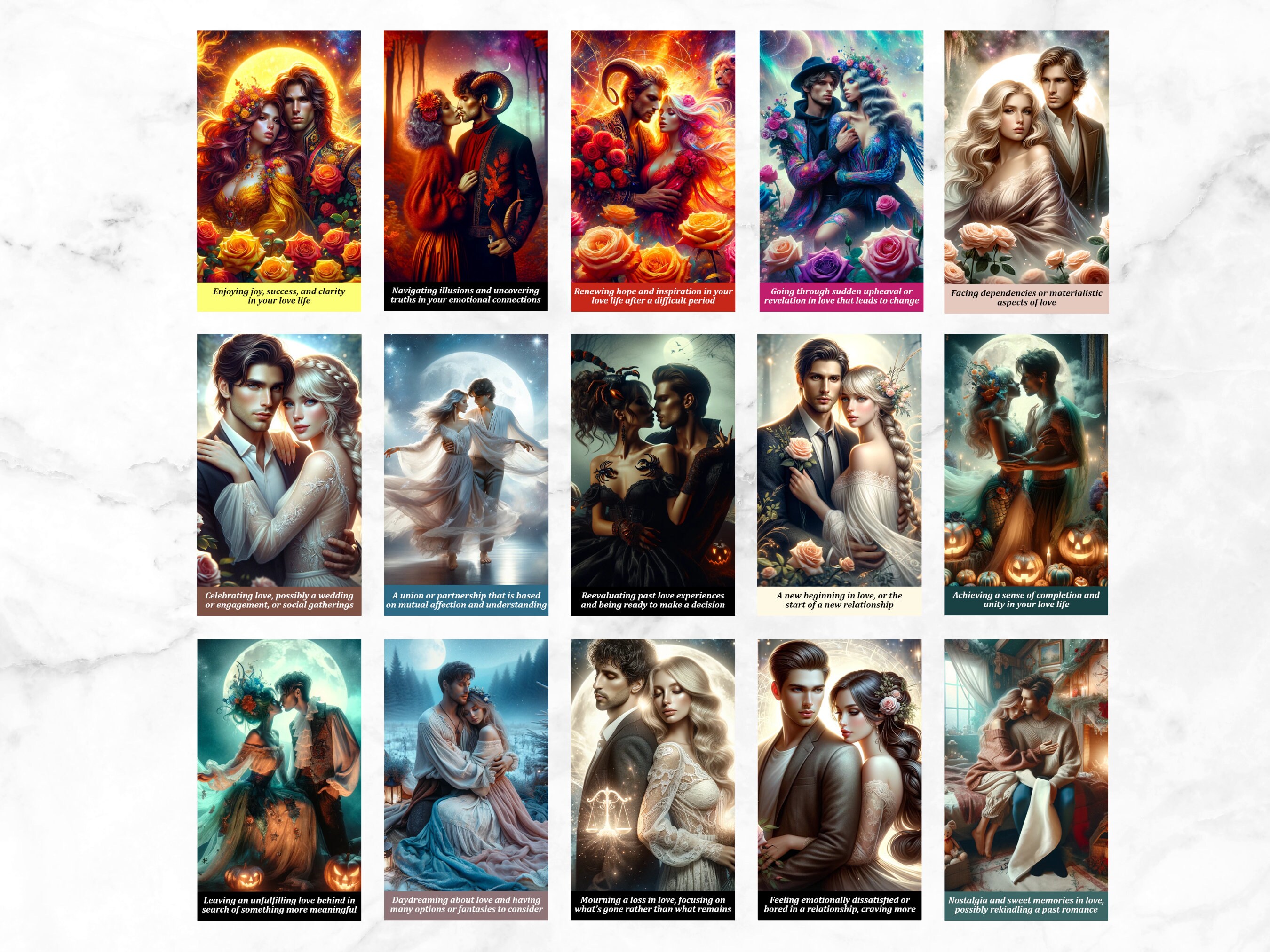 Printable Oracle Card Deck for Romantic Insight and Relationship ...