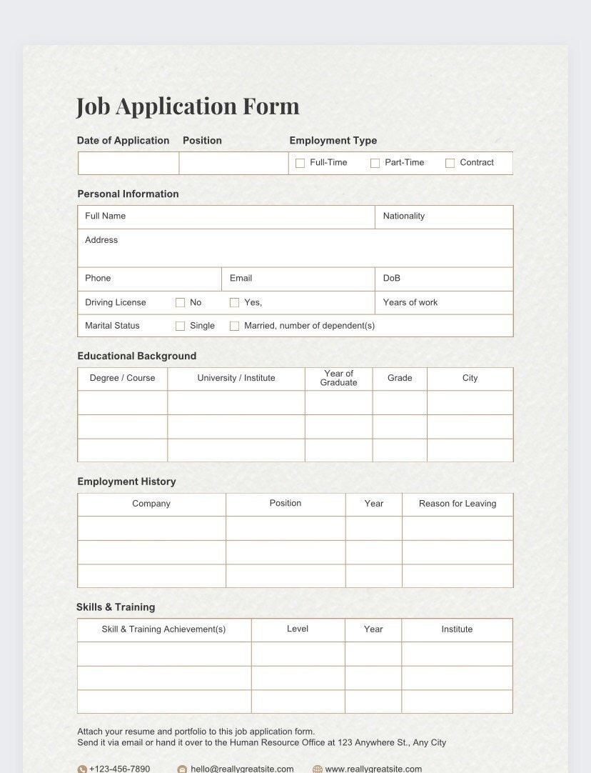 Customizable Job Application Sheet - Etsy