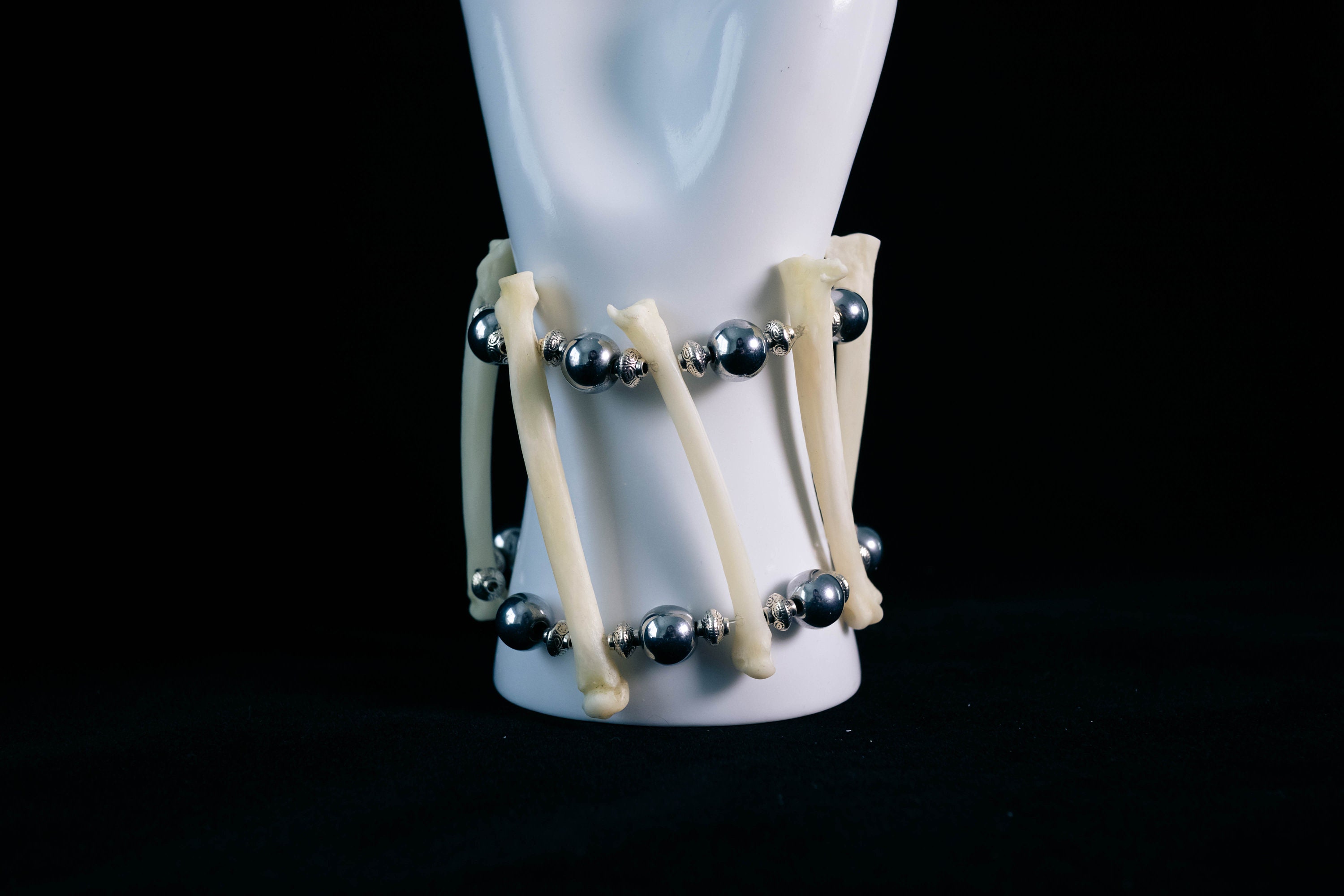 KRATOS Minimalistic Brutalist Genuine Coyote Bone Cuff Bracelet With ...