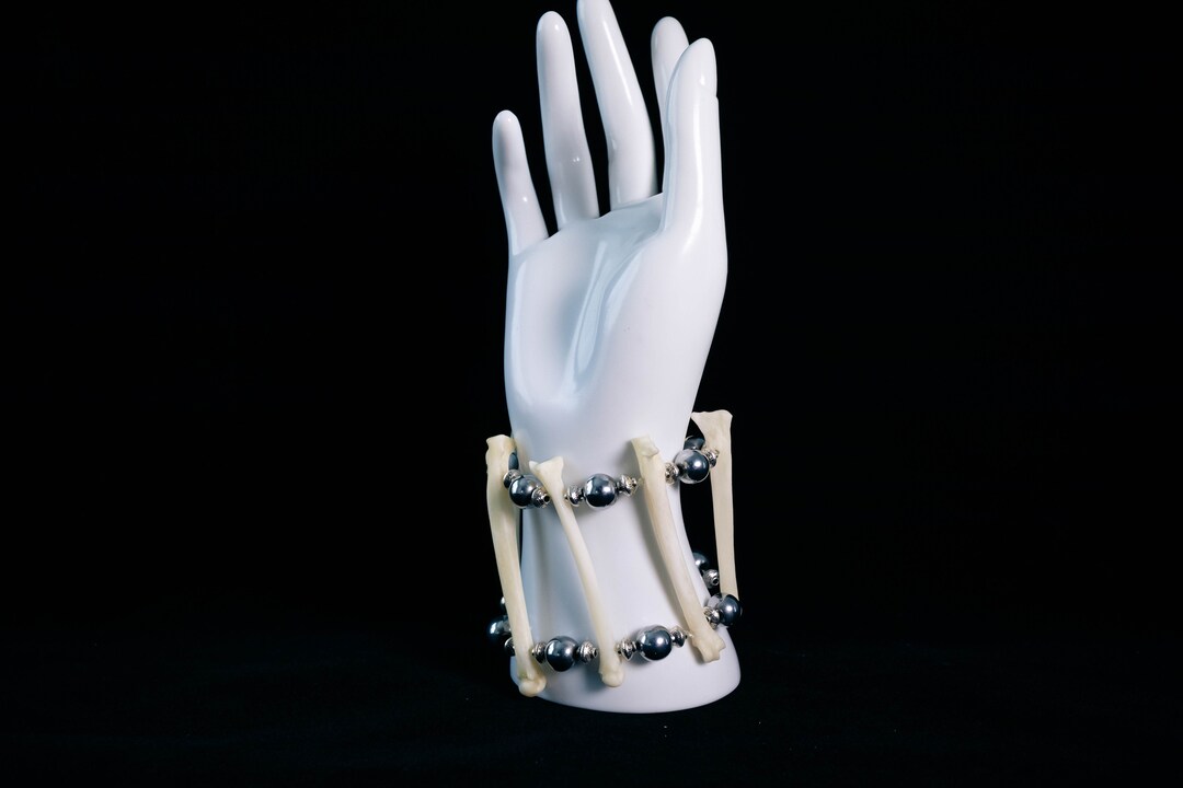 KRATOS Minimalistic Brutalist Genuine Coyote Bone Cuff Bracelet With ...