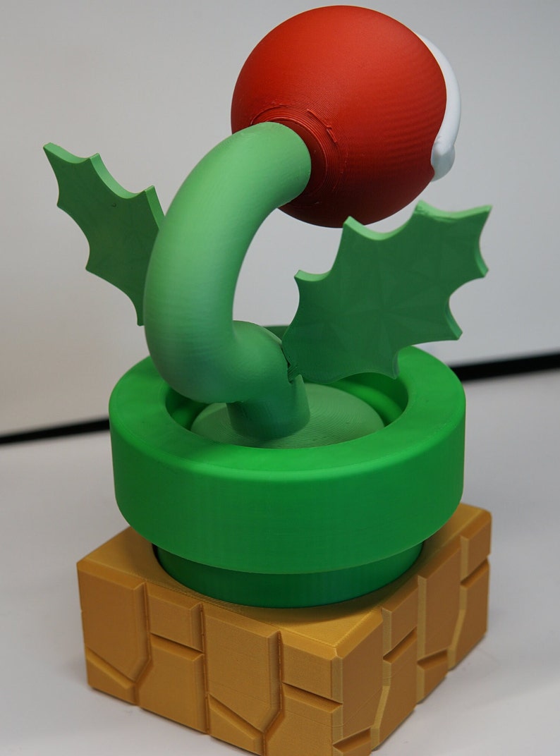 Mario Brothers Piranha Plant From Mario With Pipe and Block Stand 3D ...