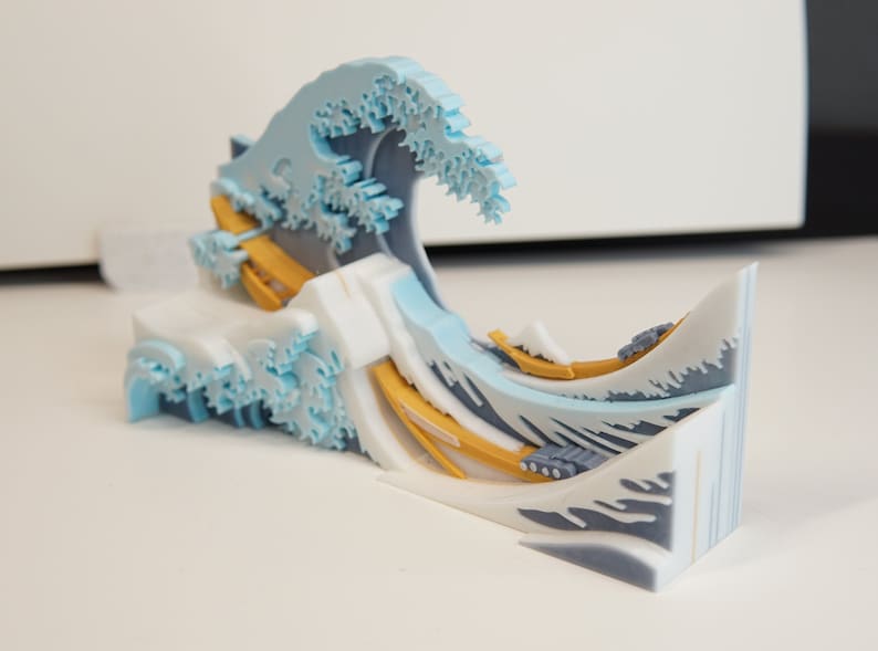 Great Wave off Kanagawa 3D Printed Desk Art - Etsy