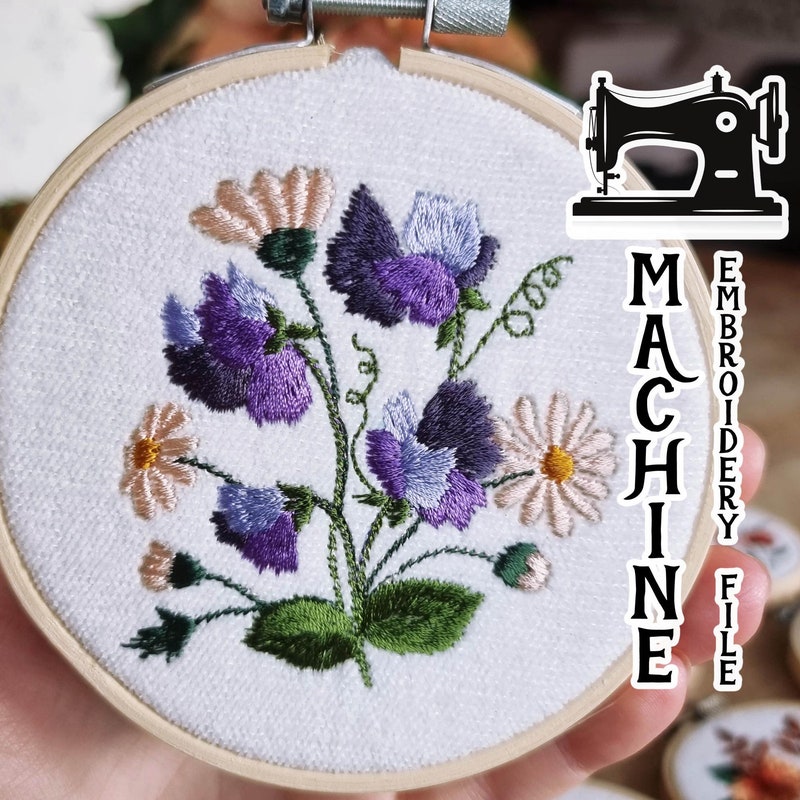 Sweet Peas Embroidery Designs - Etsy
