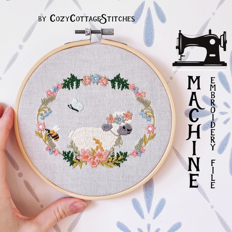 Baby Lamb Embroidery - Etsy