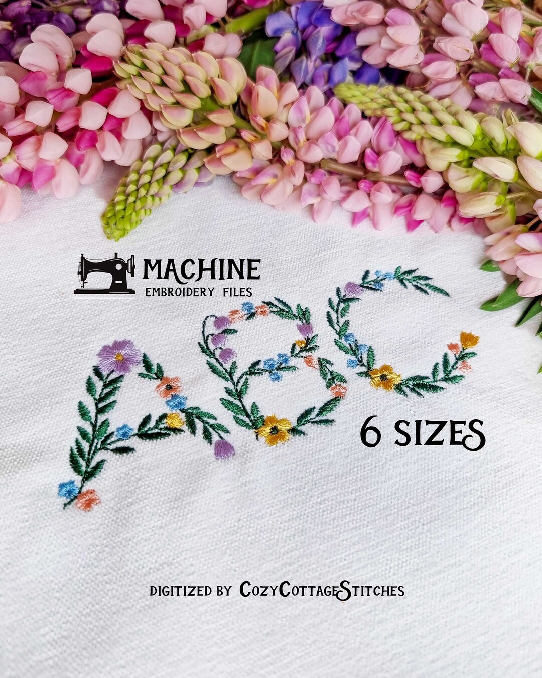 FLORAL FONT 6 Sizes - Cottagecore Flower Letters. Uppercase ABC ...