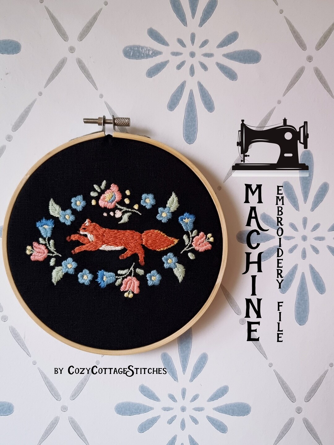 Embroidery File - Swedish Fox - Scandinavian Jumping Running Danish ...