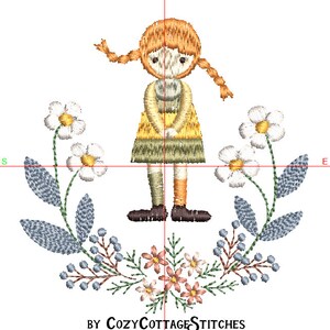 Embroidery File - Little Girl - Mini Cozy Cottagecore Modern Boho Baby ...