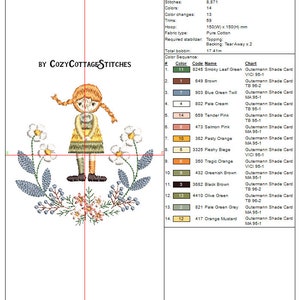 Embroidery File - Little Girl - Mini Cozy Cottagecore Modern Boho Baby ...