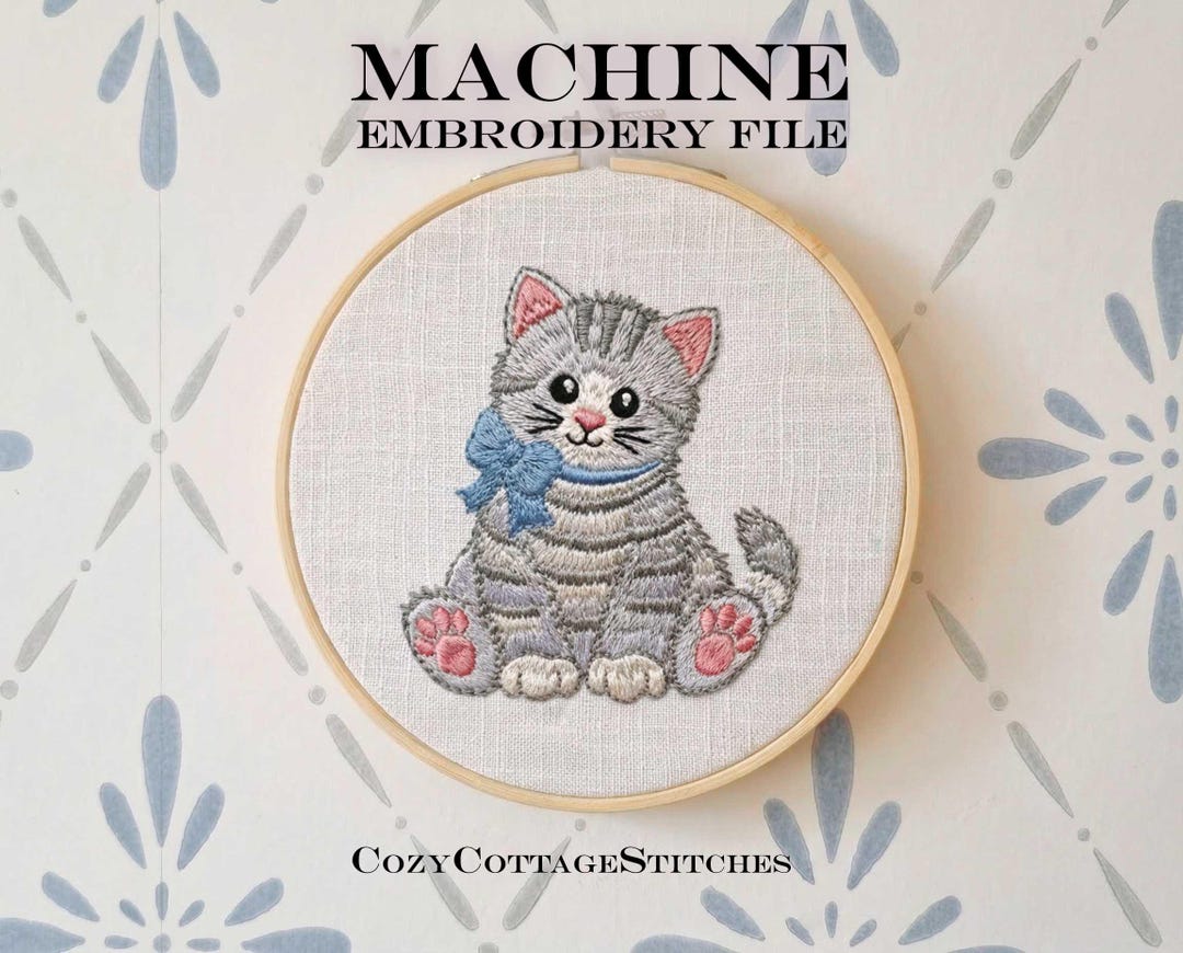 TEDDY CAT. 6 Sizes. Machine Embroidery File. Classic Digital Design for ...