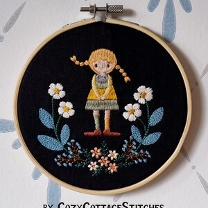 Embroidery File - Little Girl - Mini Cozy Cottagecore Modern Boho Baby ...