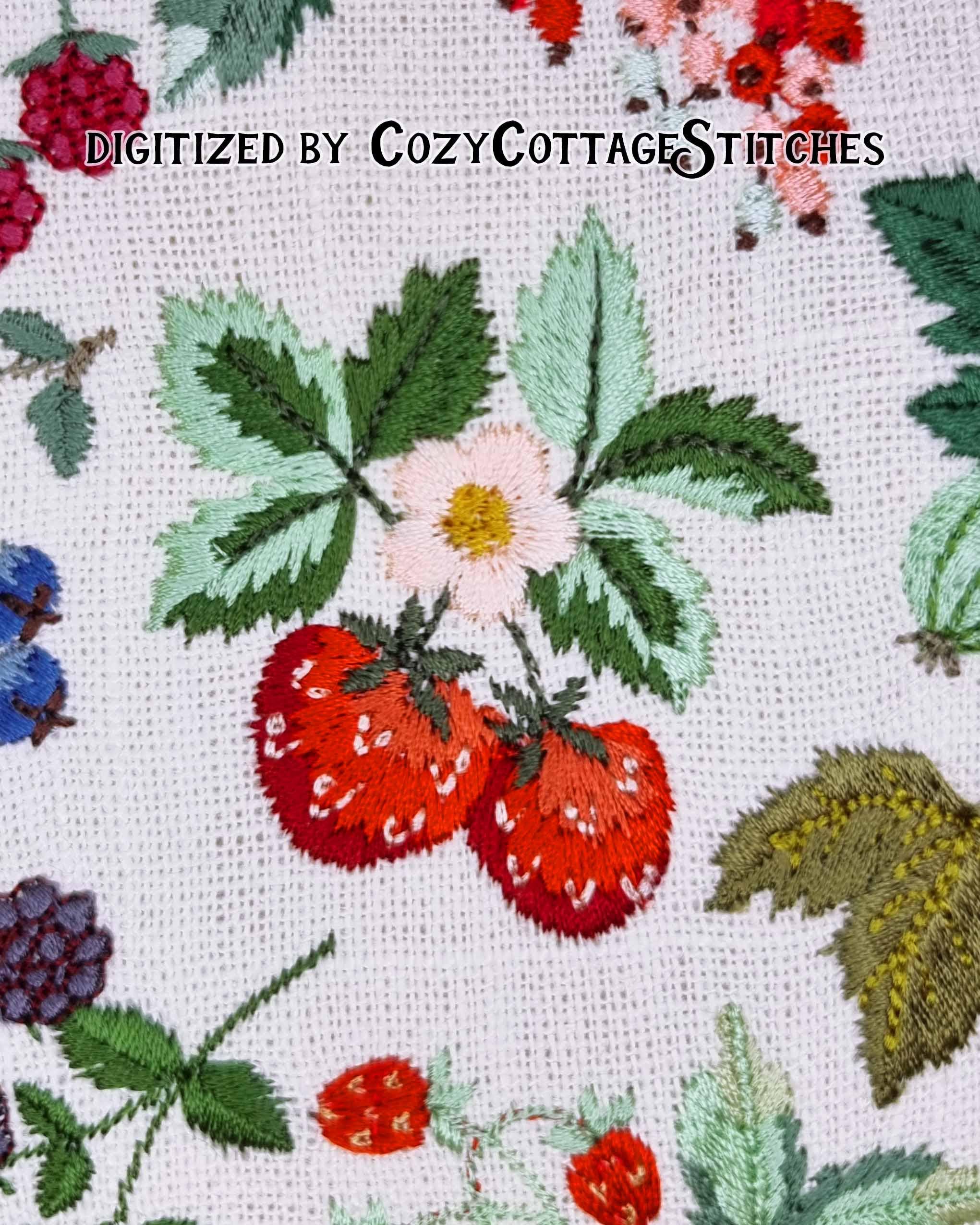 SUMMER BERRIES. 8 Embroidery Files. 6 Sizes. Strawberry Blueberry ...