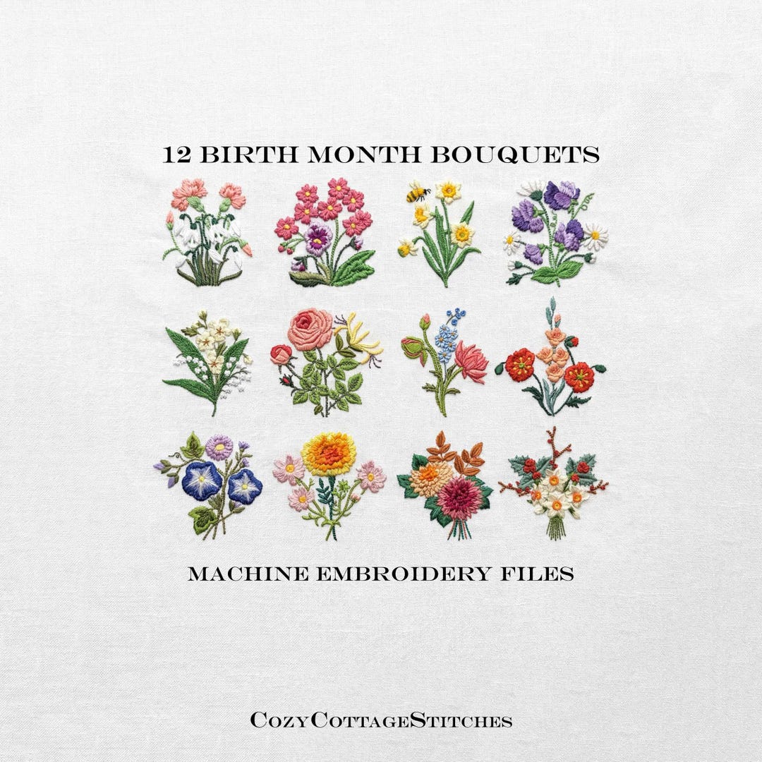12 Birth Month Flower Bouquets. 6 Sizes. Floral Posy. Spring Summer ...