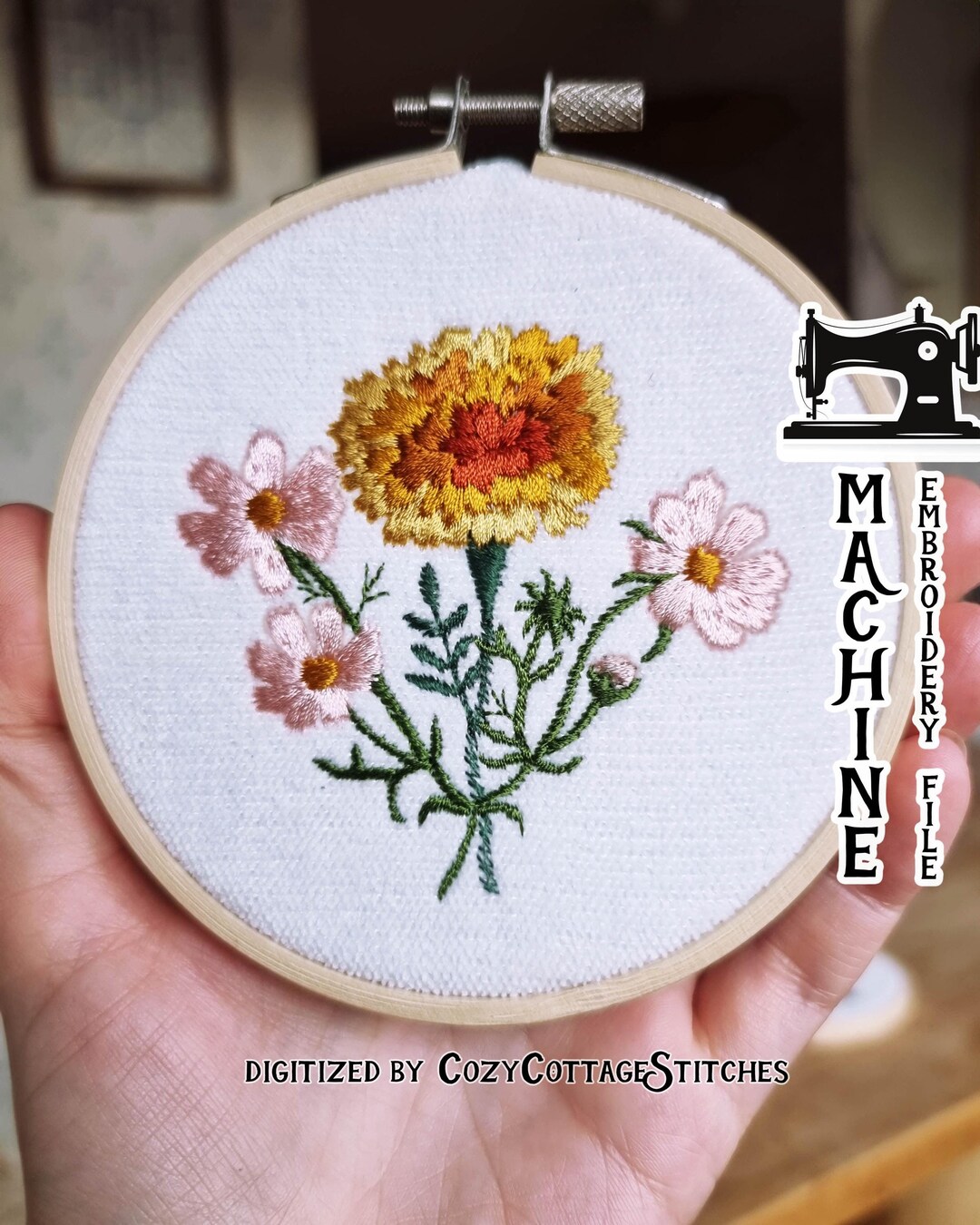 Marigold & Cosmos October Birth Month Flower. 6 Sizes. Floral Posy ...