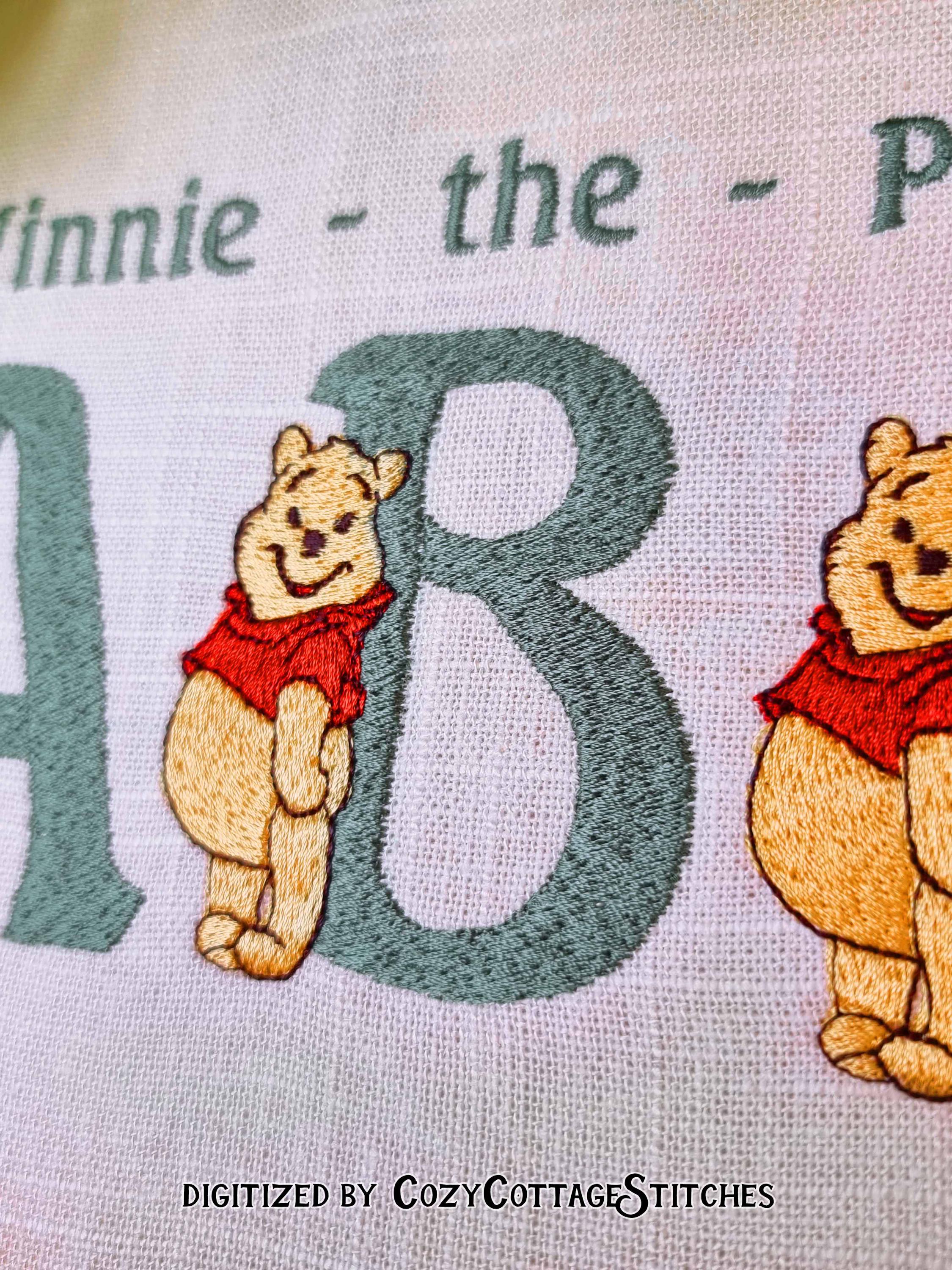 Winnie-the-pooh FONT. 7 Sizes. Uppercase Letters. ABC Alphabet. 4x4 ...