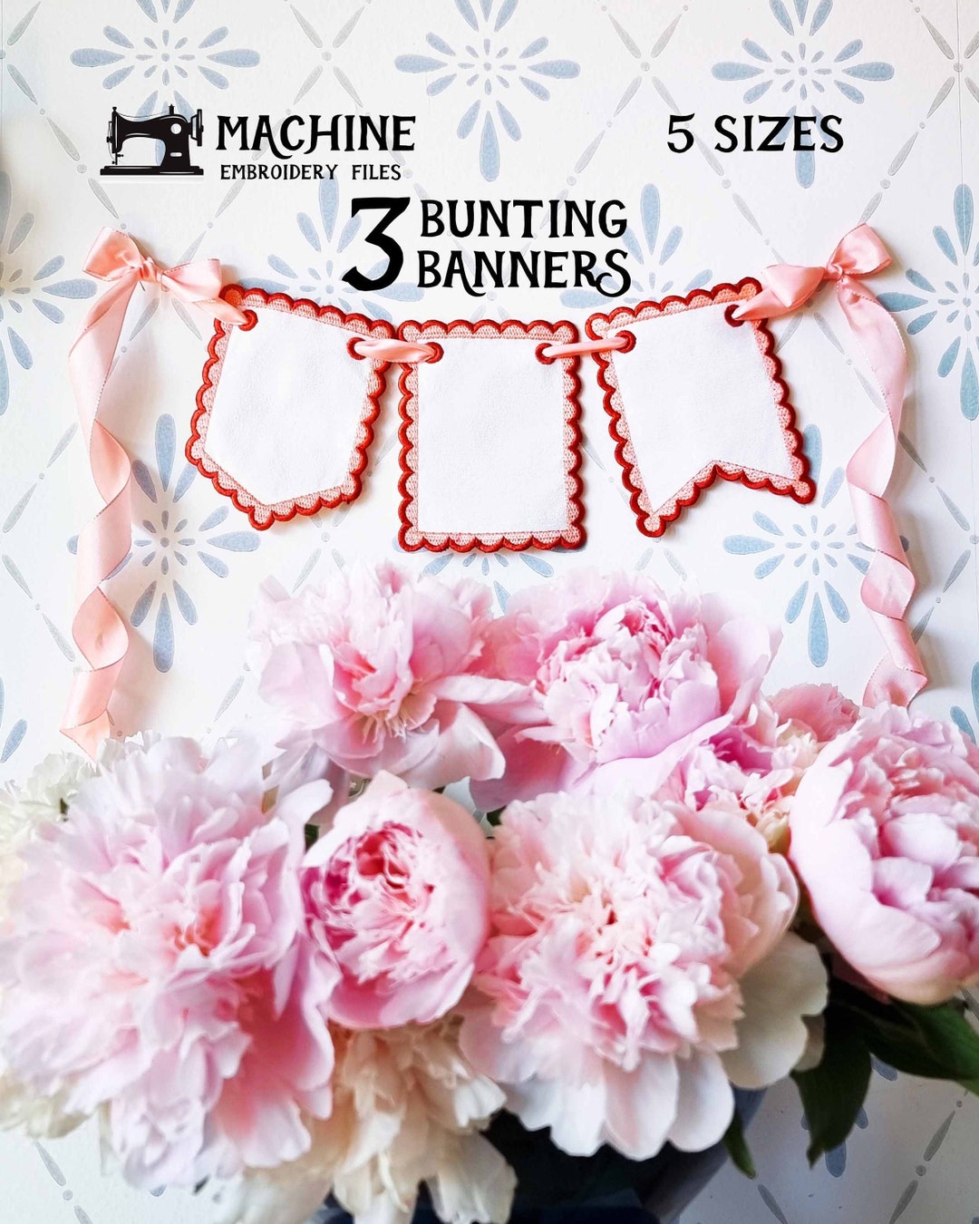 Scalloped Banners ITH - 3 Bunting Flags - 5 Sizes - MEGA Bundle - in ...