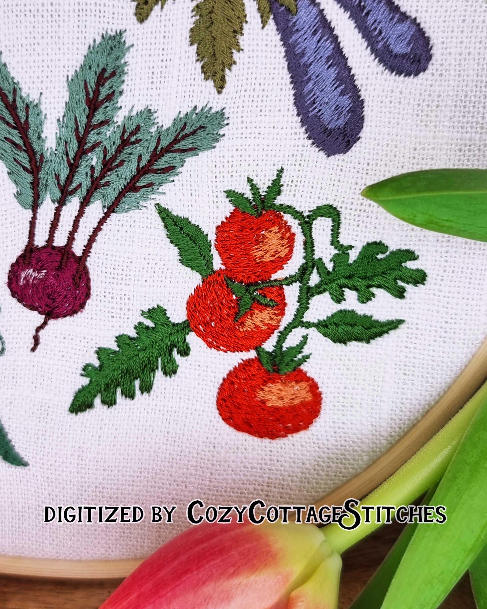VEGETABLES. Embroidery Files 6 Sizes. Carrot Beet Tomato Pea Peapod ...