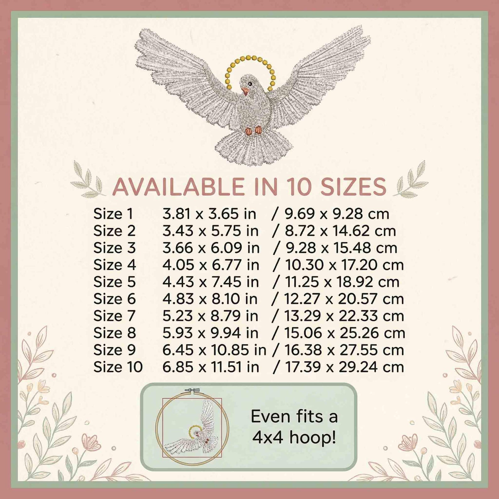 Holy Spirit Dove. Christian Liturgical. 10 Sizes. Digital Design File ...