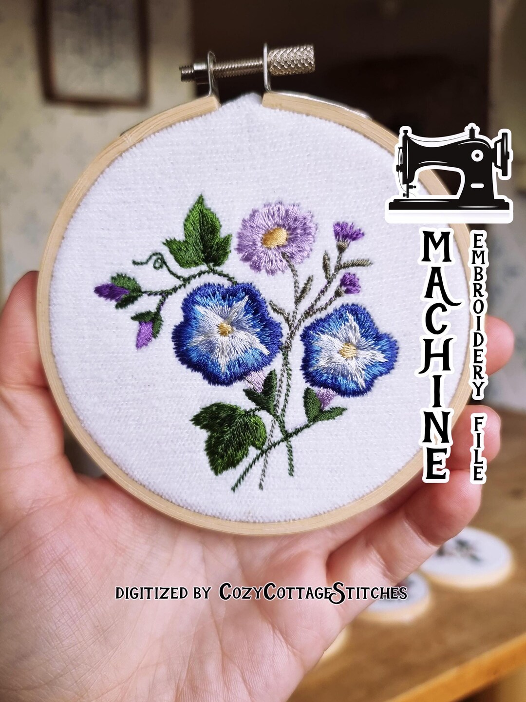 Aster & Morning Glory September Birth Month Flower. 6 Sizes. Floral ...