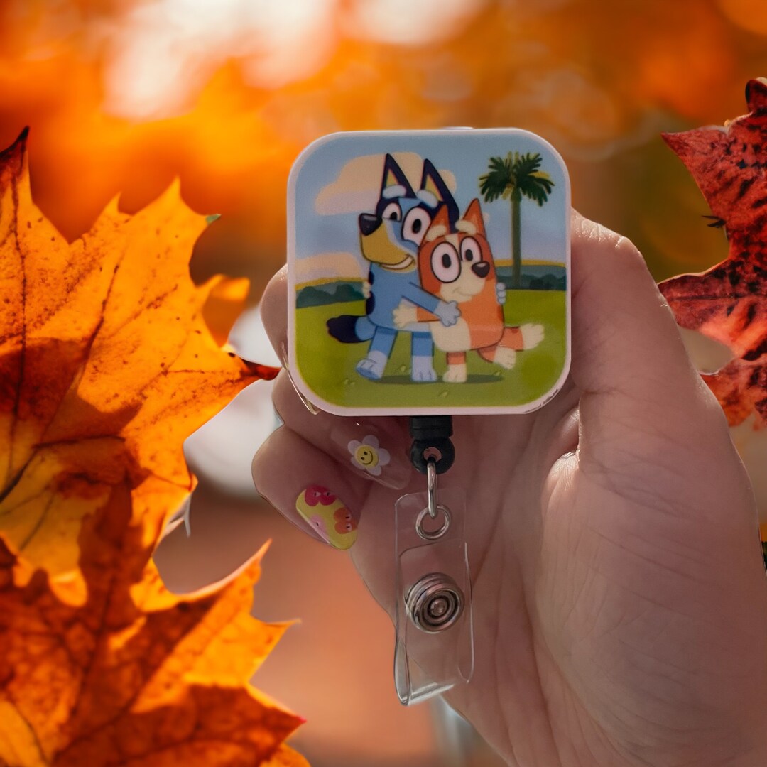 Bluey and Bingo Dog Badge Reel - Badge Reel - Nurse Badge - Badge ...