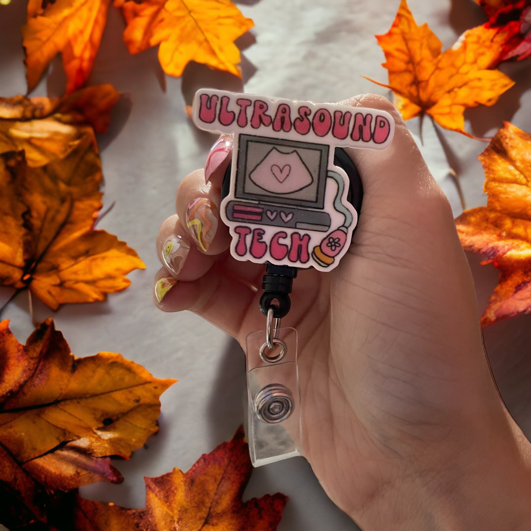 Ultrasound Tech Badge - Badge Reel - Nurse Badge - Retractable Badge ...