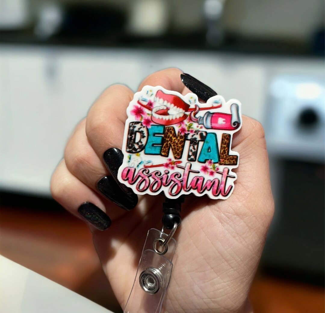Dentist Badge Reel - Dental Badge - Retractable Badge - Badge Topper ...