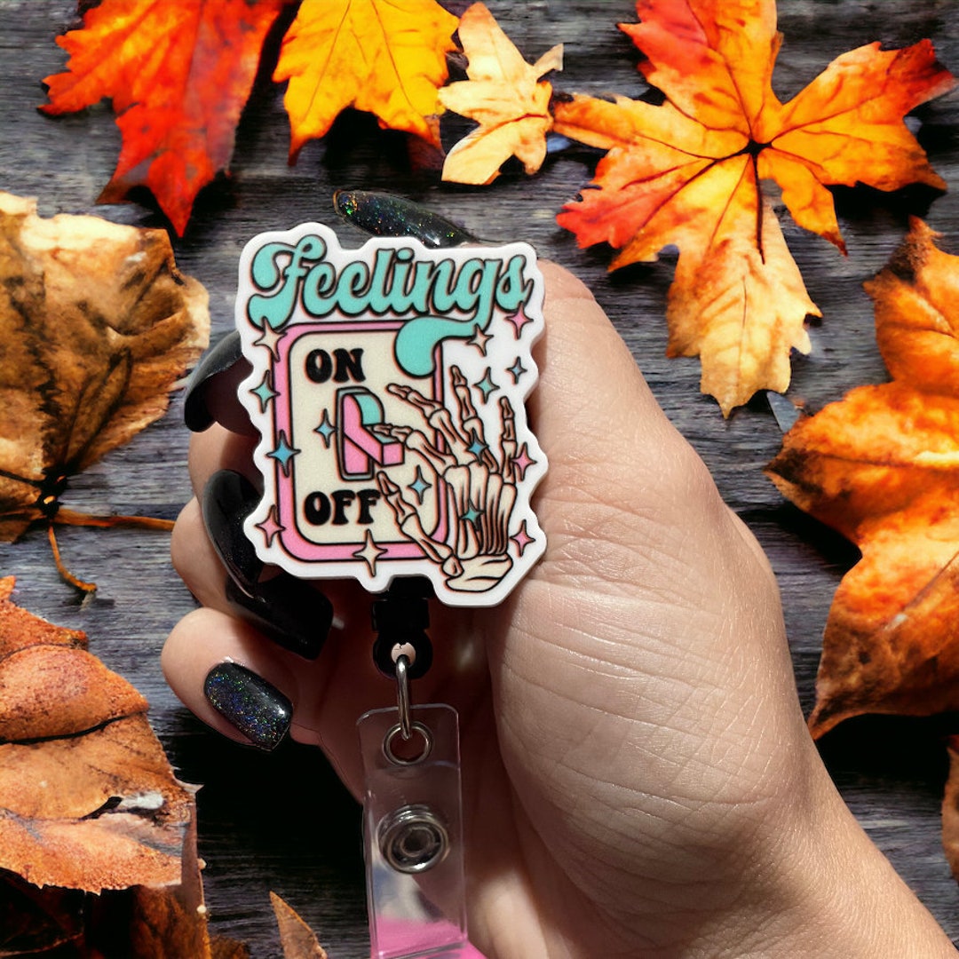 Feelings off Badge Reel -badge - Retractable Badge - Badge Topper - ID ...