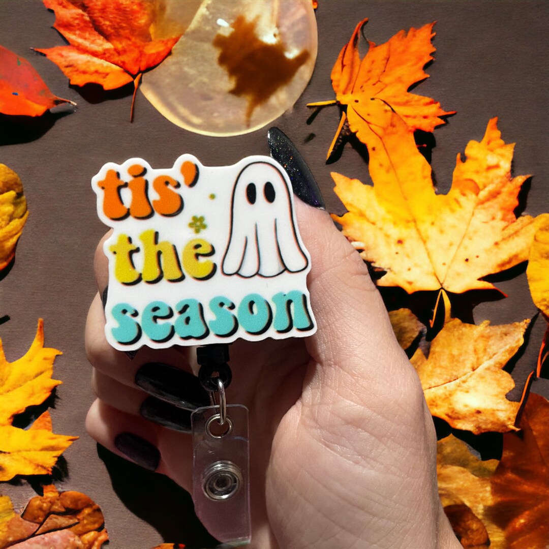 Ghost Badge Reel - Halloween Badge - Retractable Badge - Badge Topper ...