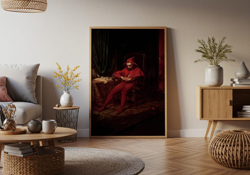 Framed Stanczyk by Jan Matejko, Sad Court Jester Art, Moody Historical ...