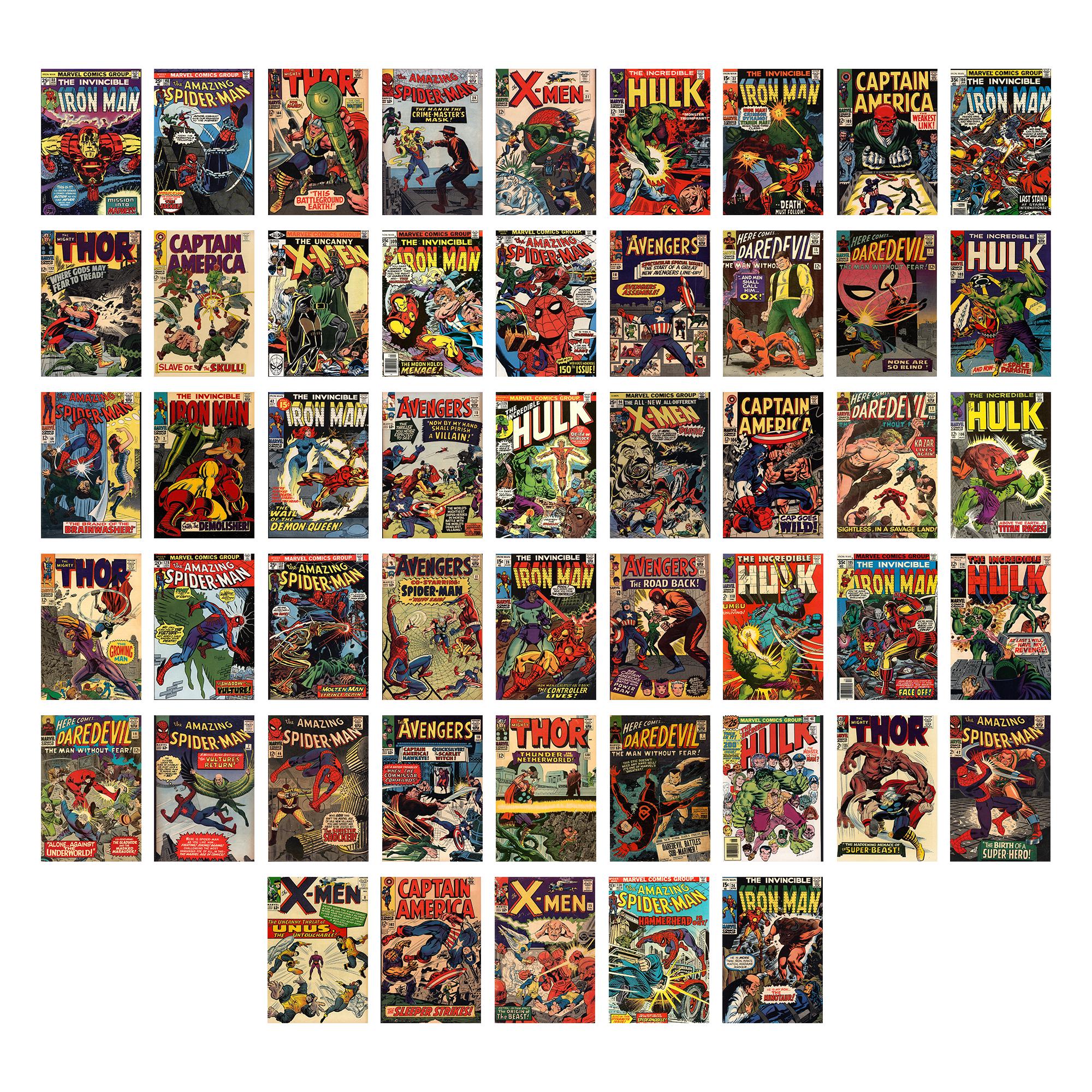 Marvel Poster Set - 50 Piece Collage Kit (4x6 Inch) | 300 GSM Matte ...