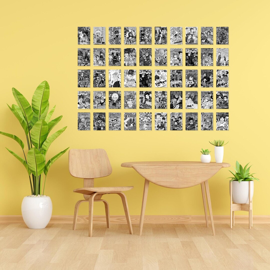 PRINTED 50 PCS Anime Wall Collage Kit MODEL1, Manga Panel Wall Collage ...