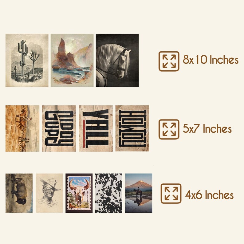 Vintage Western Wall Decor - Bohemian Cowboy and Southwest Scenes ...