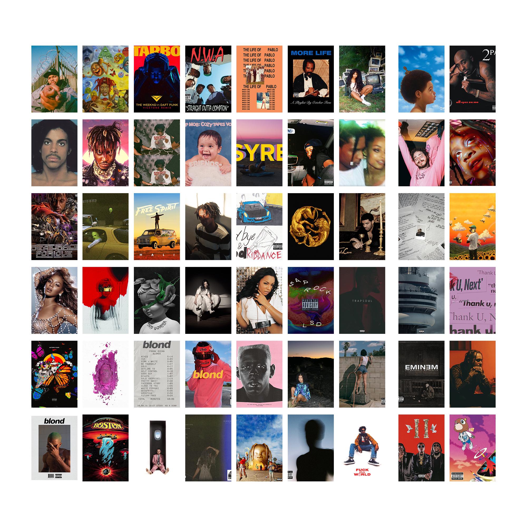 50 Pcs Album Cover Posters, Music Posters, Bedroom Posters, Rapper Room ...