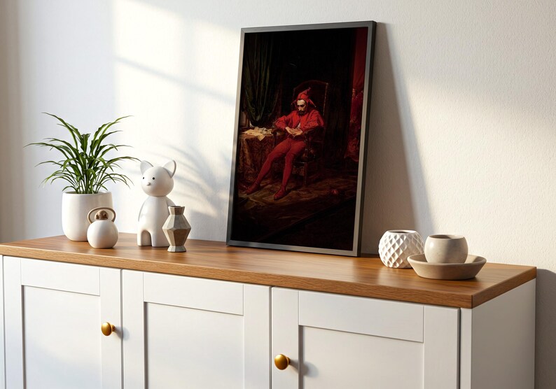 Framed Stanczyk by Jan Matejko, Sad Court Jester Art, Moody Historical ...