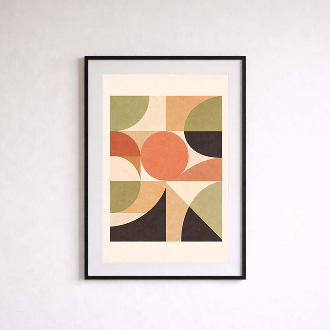 Bauhaus Grid Poster | Mid Century Abstract Wall Art | A3 Print - Etsy