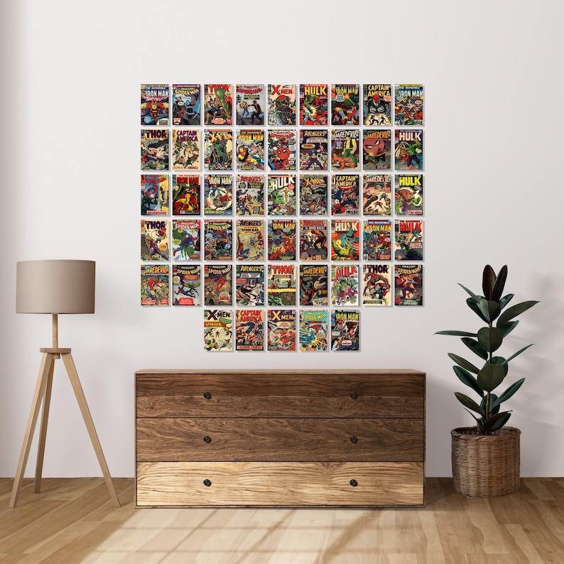 Marvel Poster Set - 50 Piece Collage Kit (4x6 Inch) | 300 GSM Matte ...