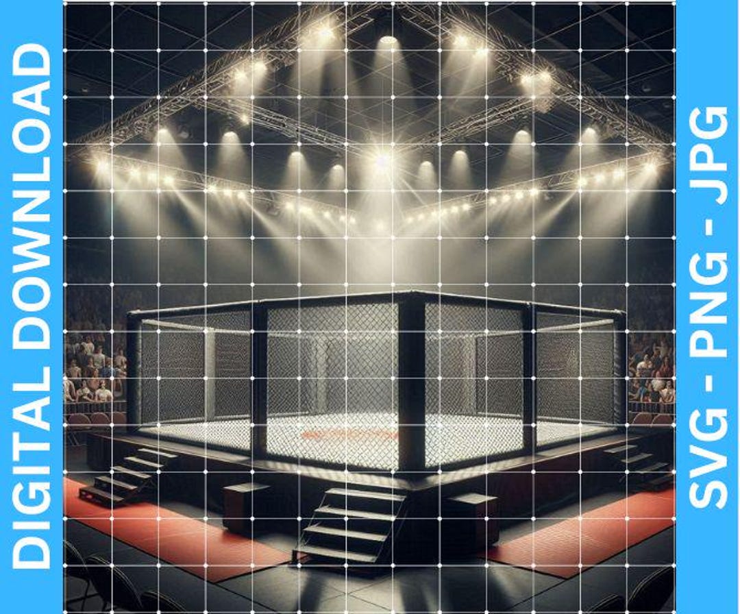 MMA Ring Backdrop, MMA Arena Backdrop With Lights, Mixed Martial Arts ...