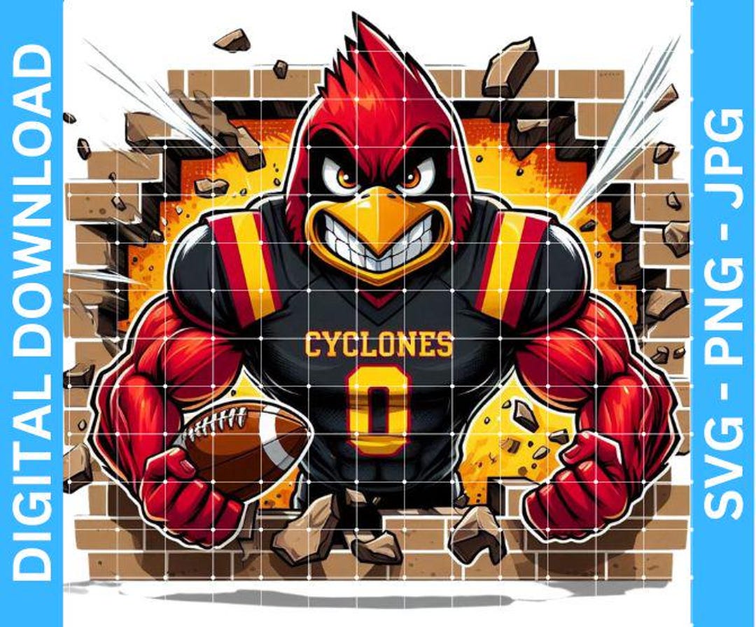 Cyclones Football Mascot Sublimation Svg, Sports Mascot Svg, Game Day ...