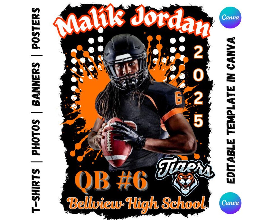 Customizable Football Player Template, Canva Editable Football Player ...